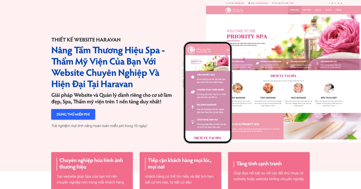 Thiết Kế Website Spa Chuyên Nghiệp | Tối Ưu Cho Thẩm Mỹ Viện