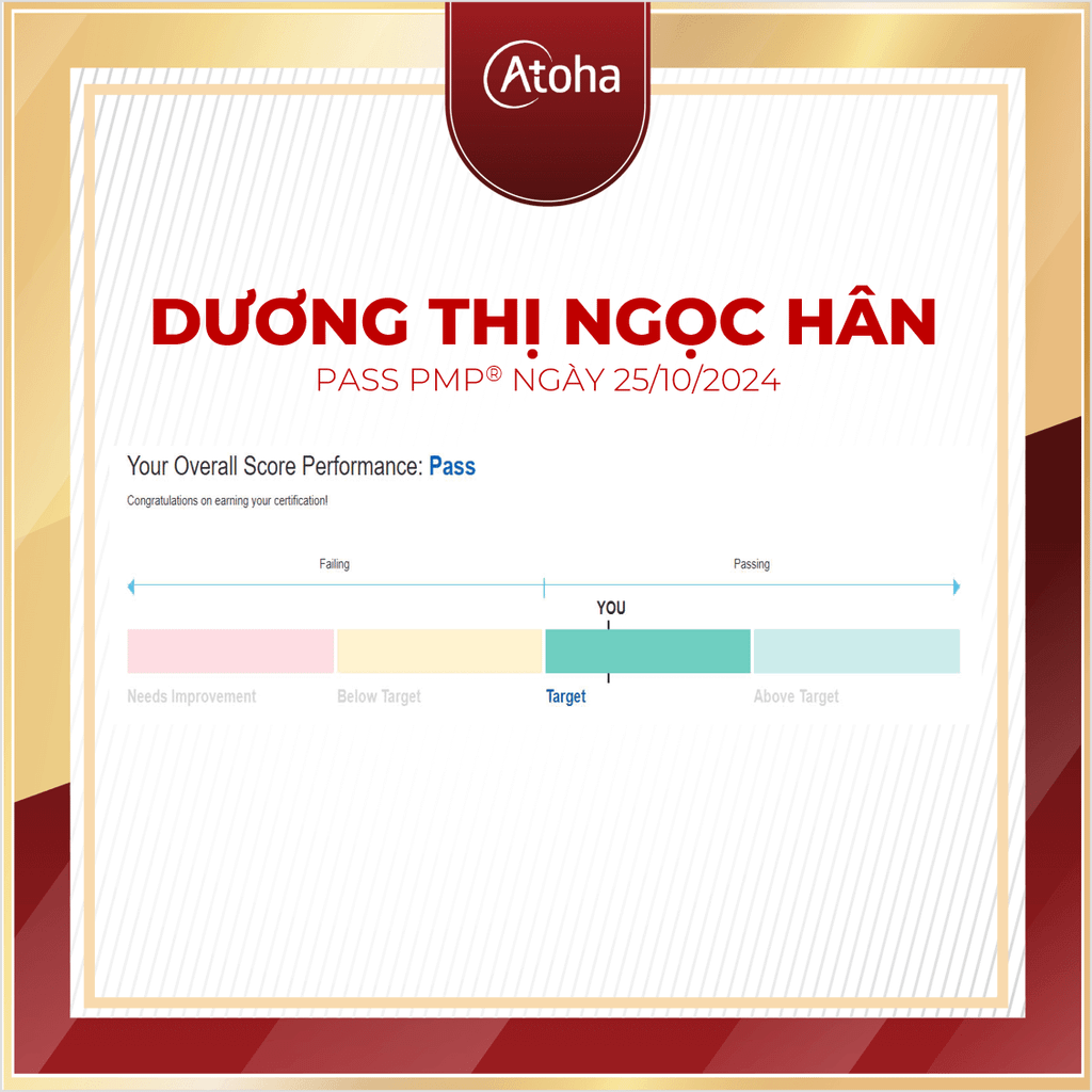 Dương Thị Ngọc Hân, PMPPRO41, pass PMP ngày 25/10/2024 – Atoha