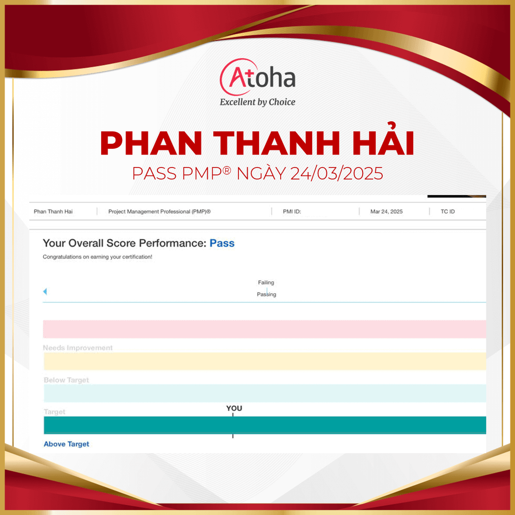 Phan Thanh Hải, PMPONLINEPRO43, pass PMP max score ngày 24/03/2025 – Atoha