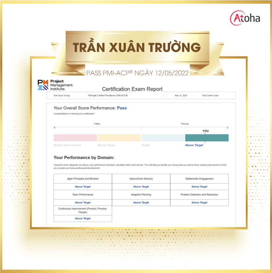 Trần Xuân Trường, PMI-ACPONLINEPRO10, pass PMI-ACP max score – Atoha