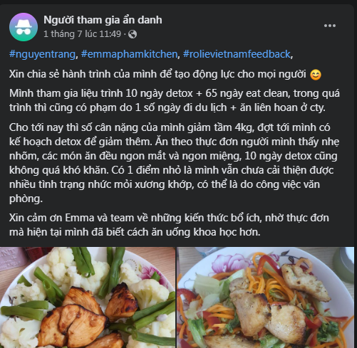 eat clean và detox giảm 4kg, người nhẹ nhõm, các món đều ngon mắt và n – ROLIE Việt Nam