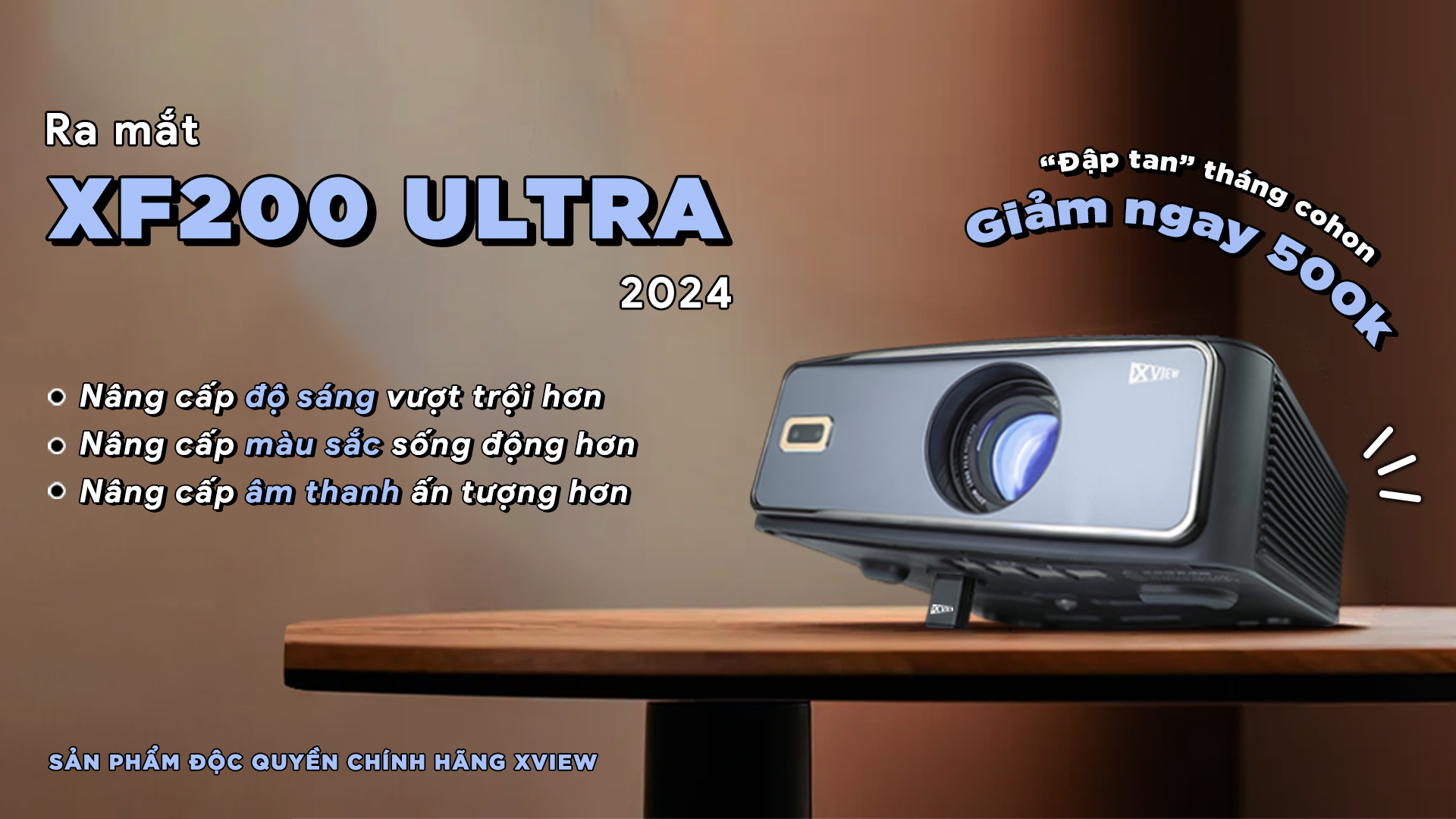RA MẮT SIÊU PHÂM MÁY CHIẾU XVIEW XF200 ULTRA 2024 – MẮT THẤY TAI NGHE