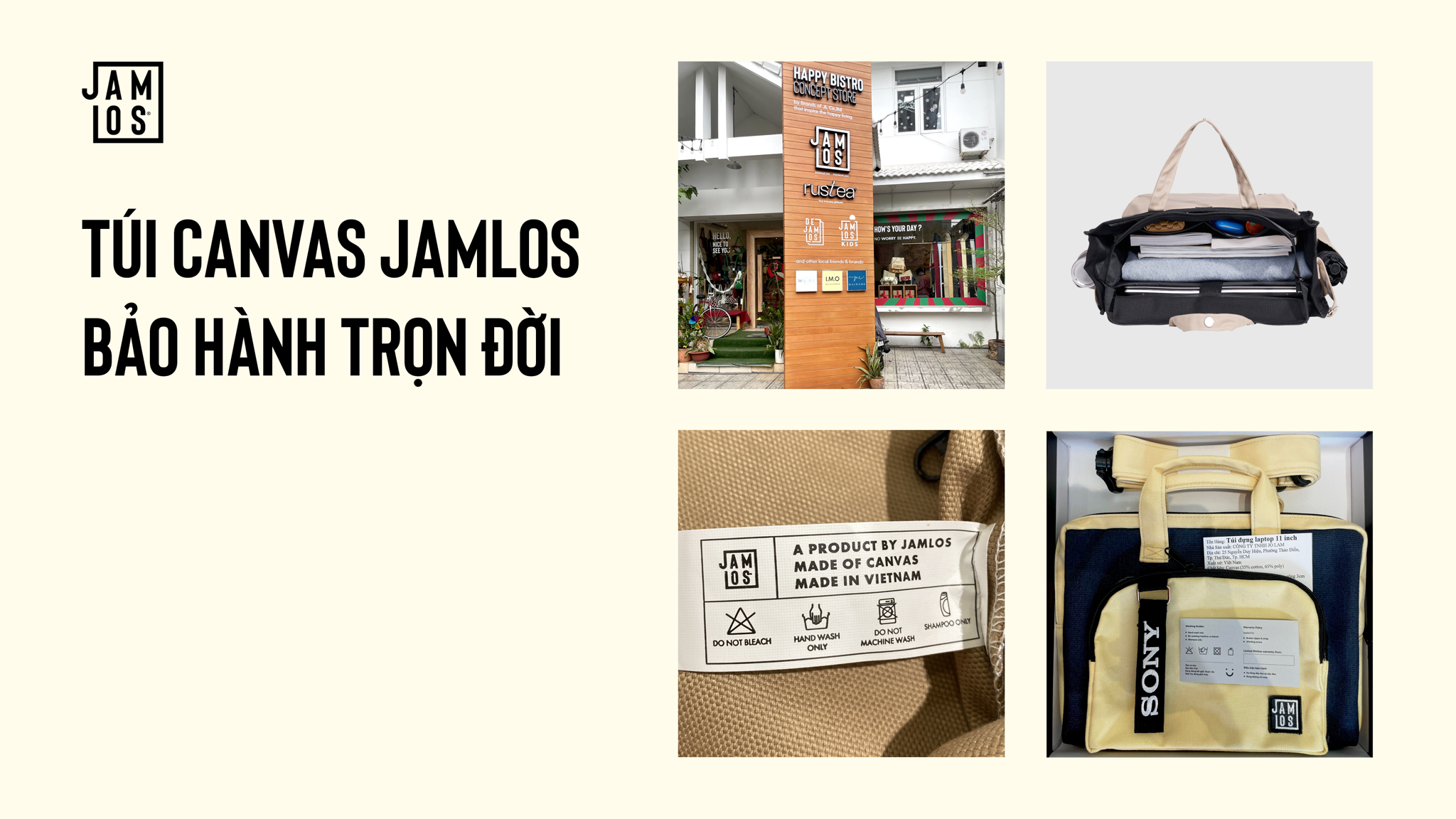 Túi canvas Jamlos bảo hành trọn đời