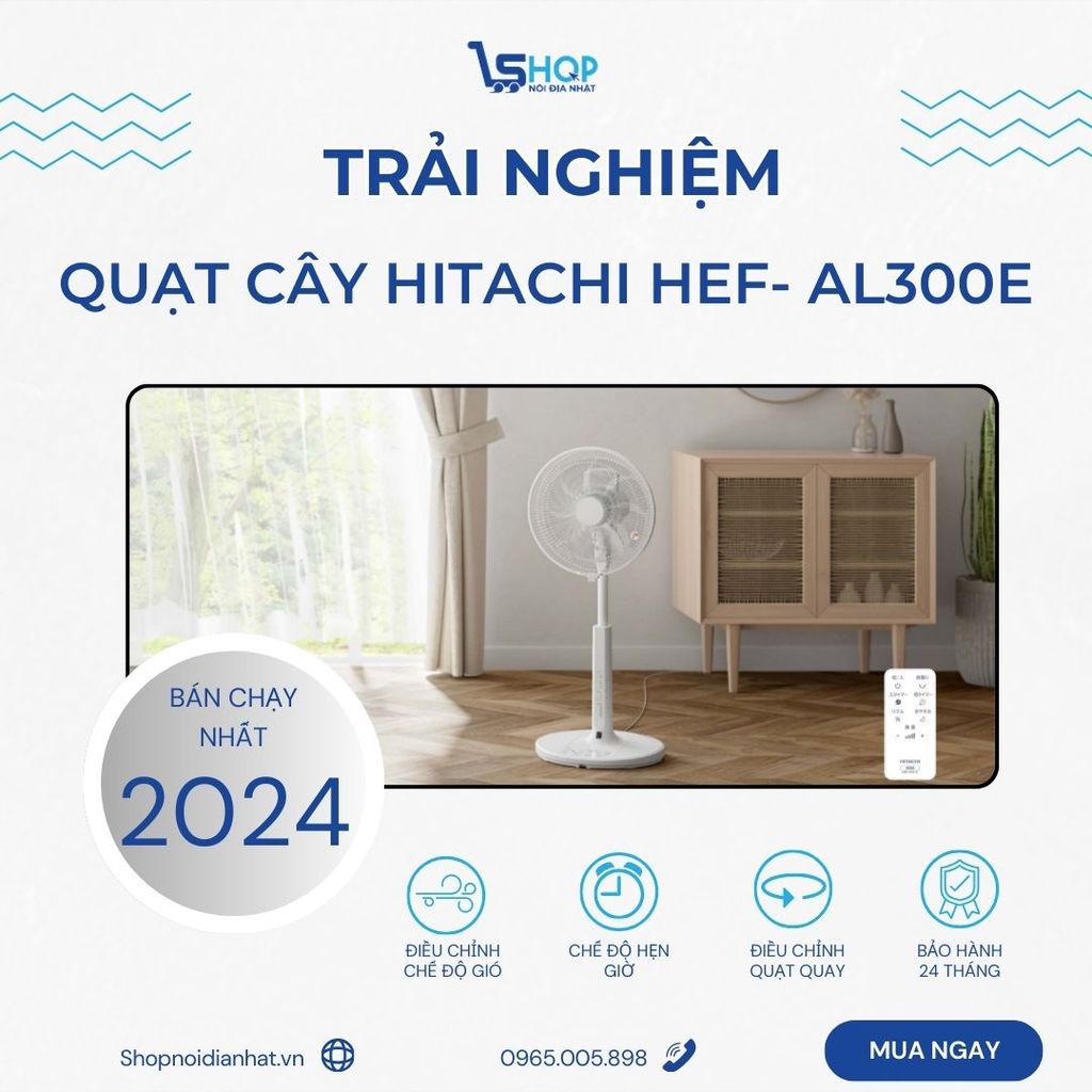 Đánh giá chi tiết về quạt cây Hitachi HEF-AL300E – Shop nội địa Nhật