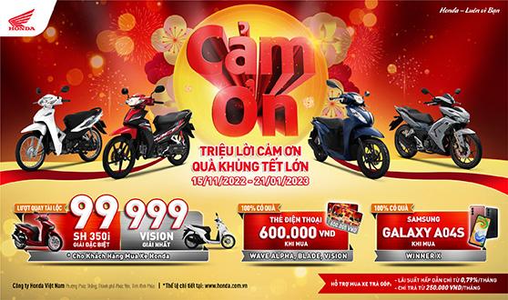 Cùng Honda Việt Nam rinh quà Tết với chương trình tri ân khách hàng “T – Honda Hưng Phát