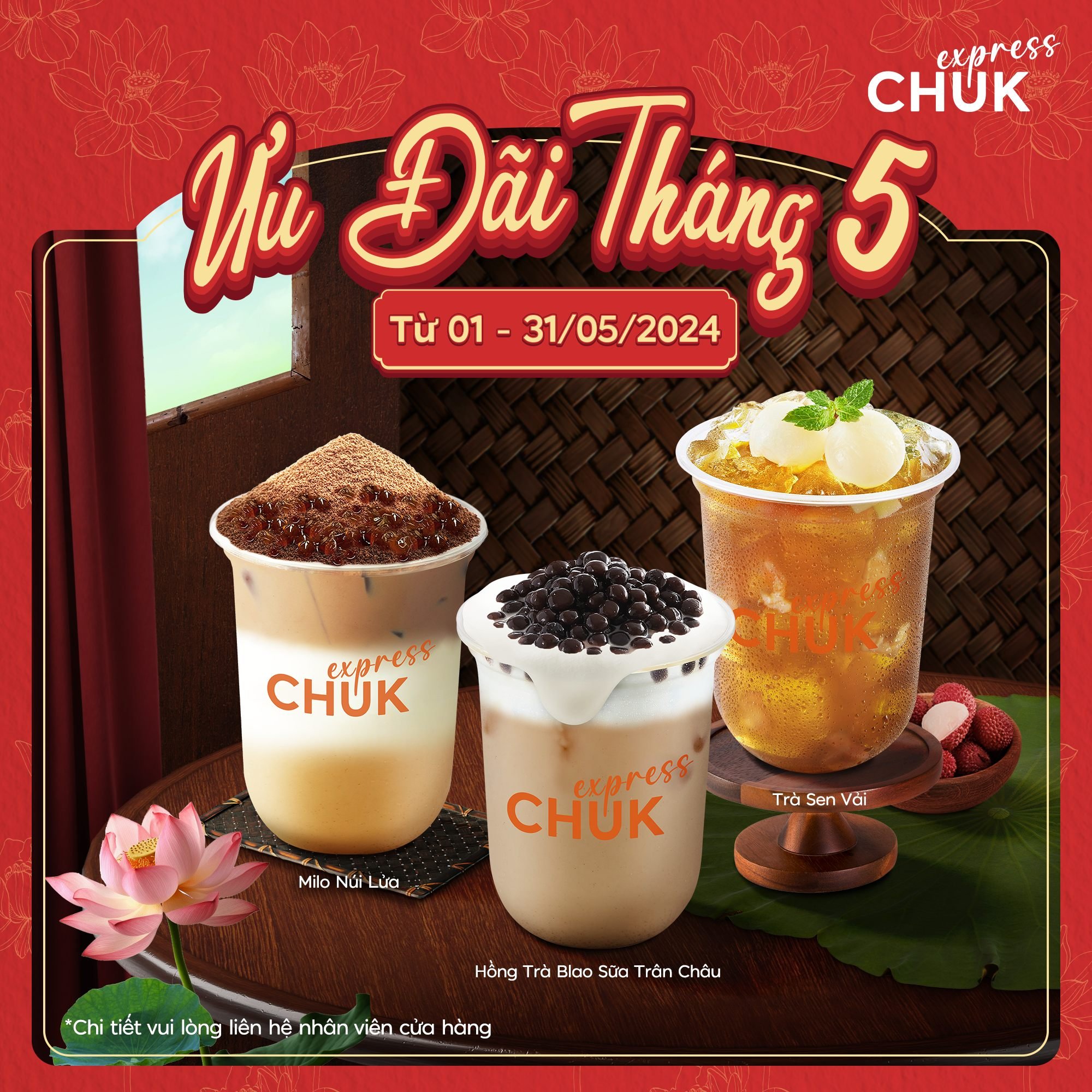 CHUK EXPRESS - THÔNG TIN ƯU ĐÃI THÁNG 05/2024 – Chuk Tea & Coffee