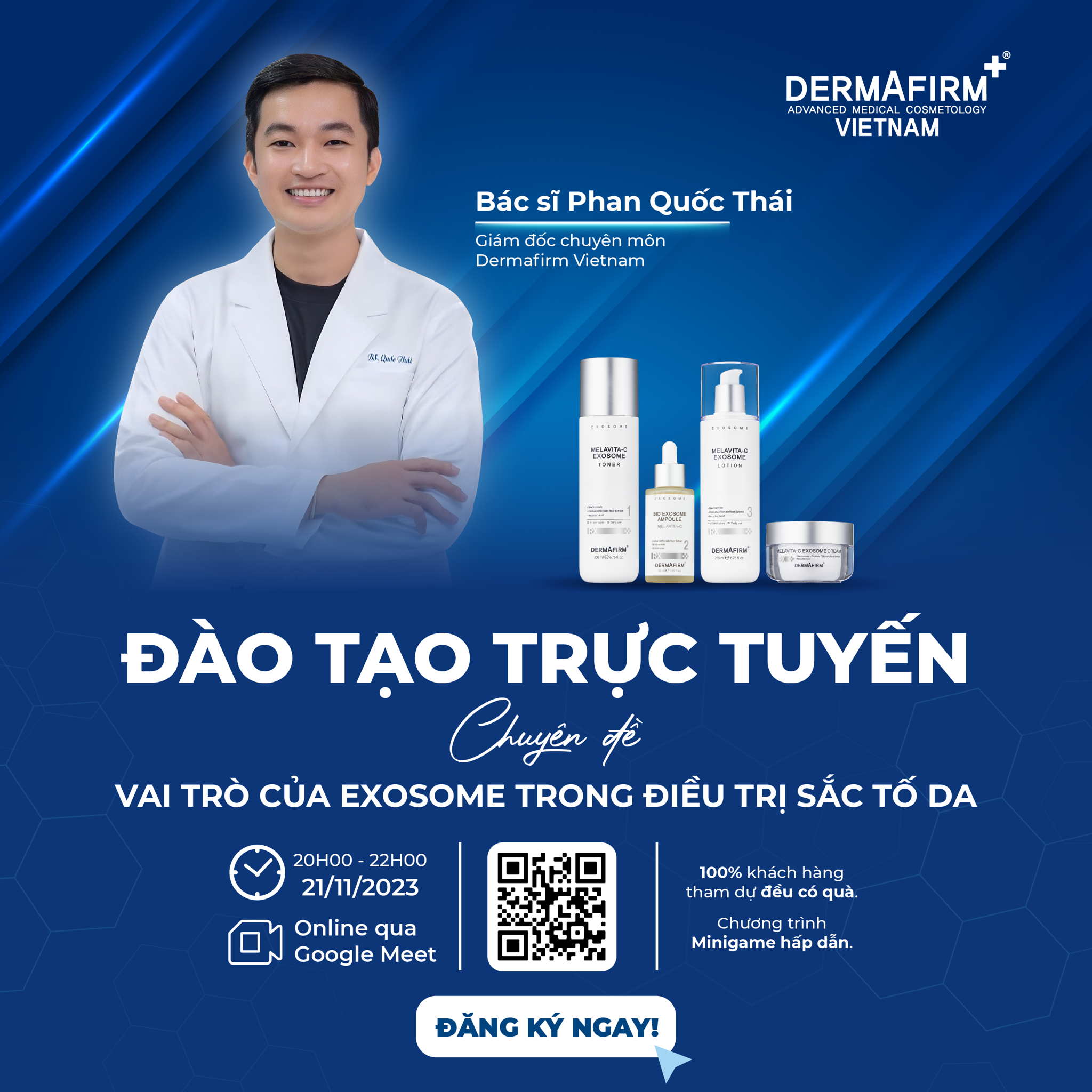 CHUỖI ĐÀO TẠO TRỰC TUYẾN: AI TRÒ CỦA EXOSOME TRONG ĐIỀU TRỊ SẮC TỐ DA – Dermafirm Vietnam