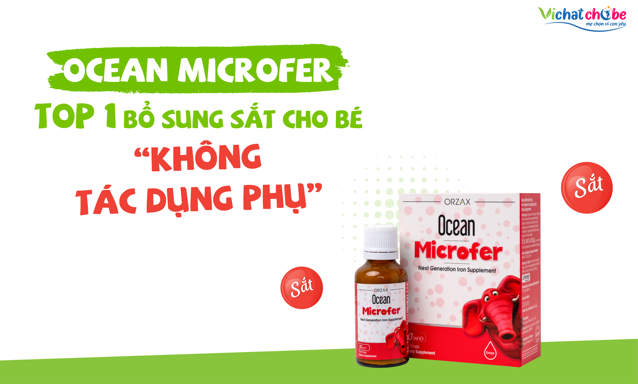 Bổ Sung Sắt Cho Trẻ Không Tác Dụng Phụ - TOP 1: Ocean Microfer