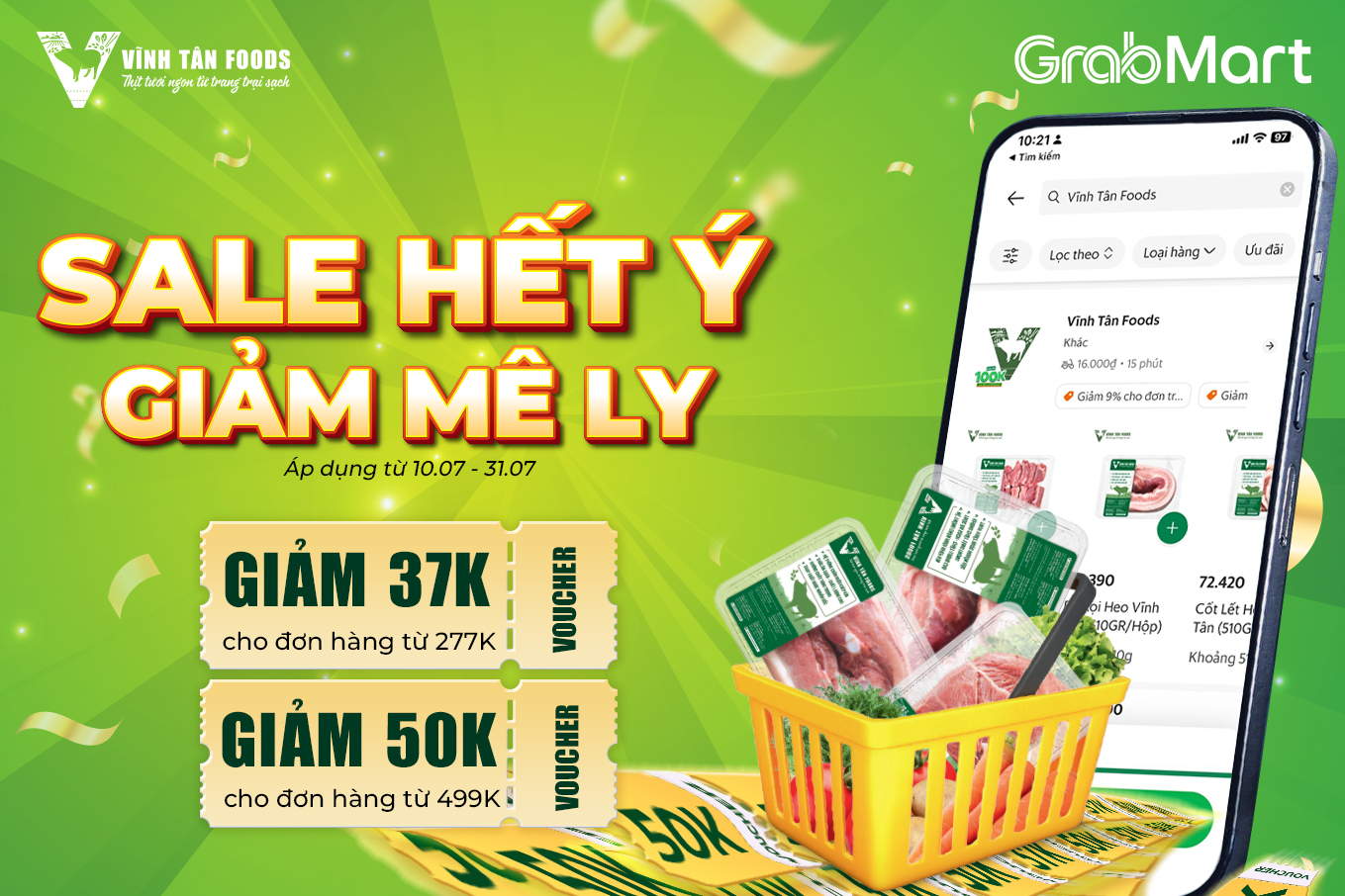 Voucher Grabmart | Vĩnh Tân Foods - Cửa Hàng Thịt Heo Sạch TPHCM