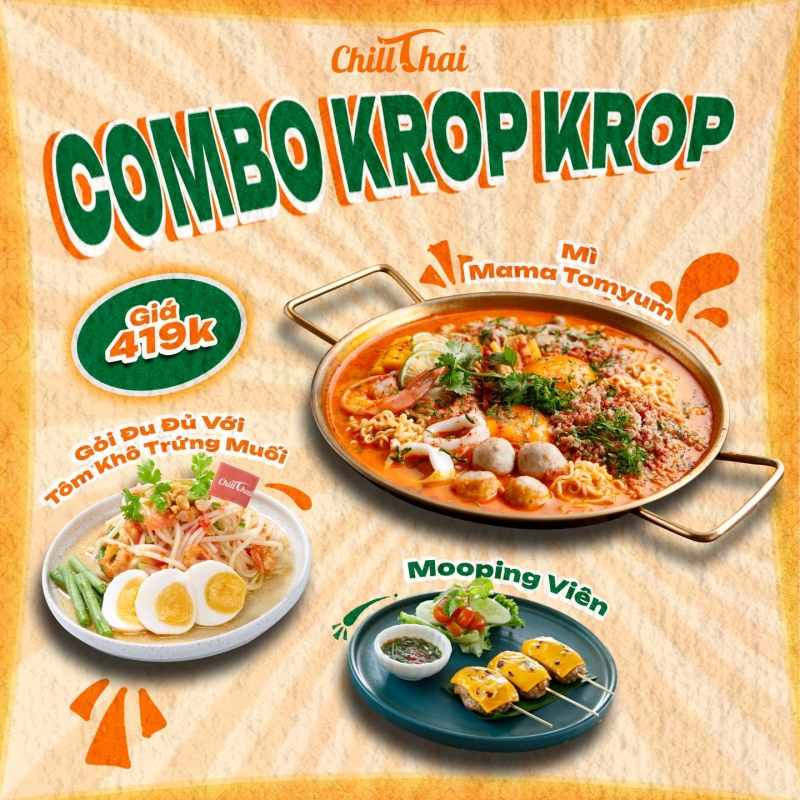 "Oanh tạc" vị giác với Combo Krop Krop "siêu to khổng lồ" tại ChillTha – ChillThai