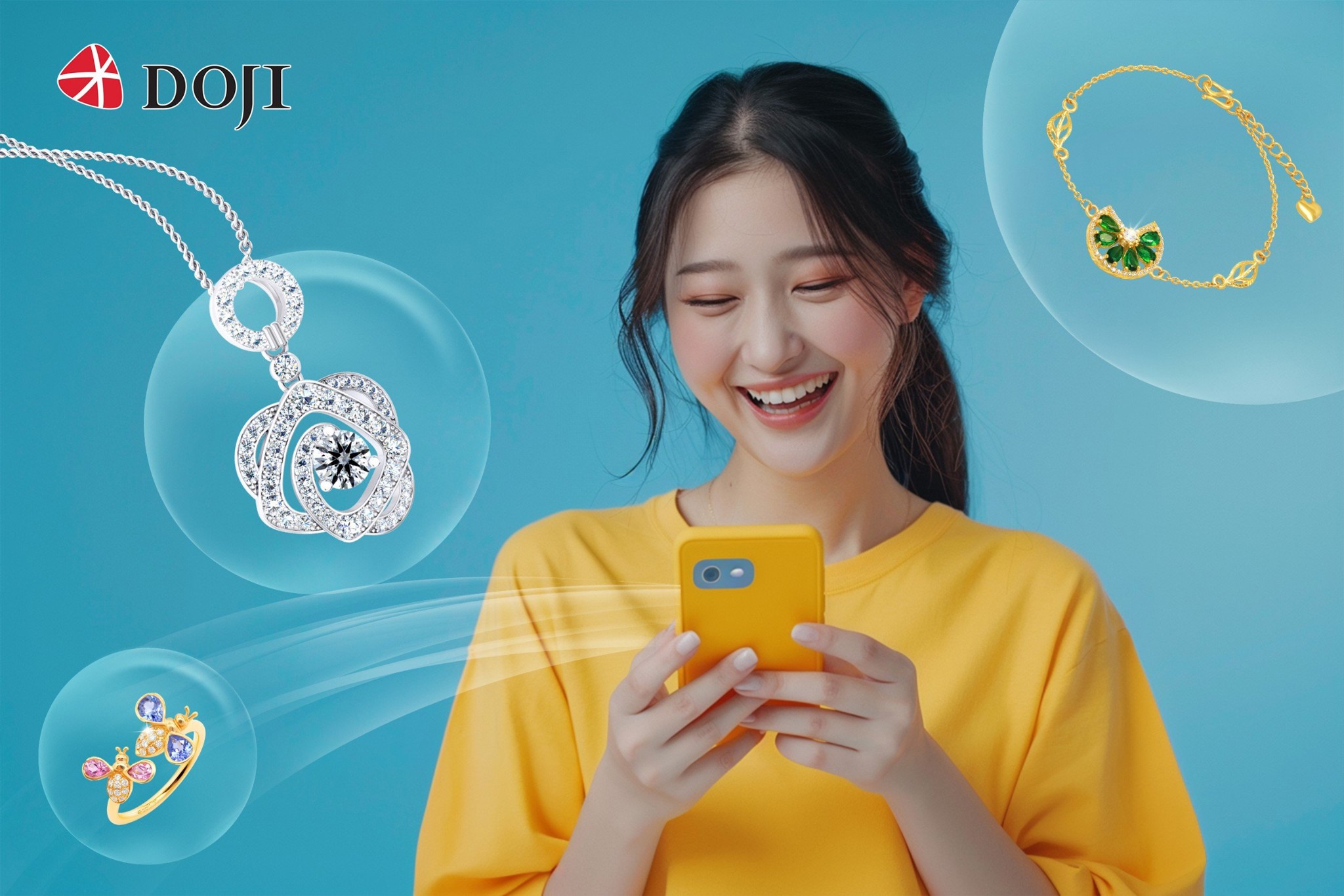 TRANG SỨC TRỰC TUYẾN: MỘT CHẠM ĐỂ TỎA SÁNG VÀ MUA SẮM AN TOÀN – DOJI Gold & Gems Group