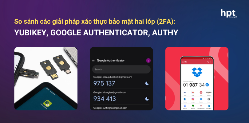 So sánh các giải pháp bảo mật 2FA:YubiKey, Google Authenticator, Authy – HPT Tech Store