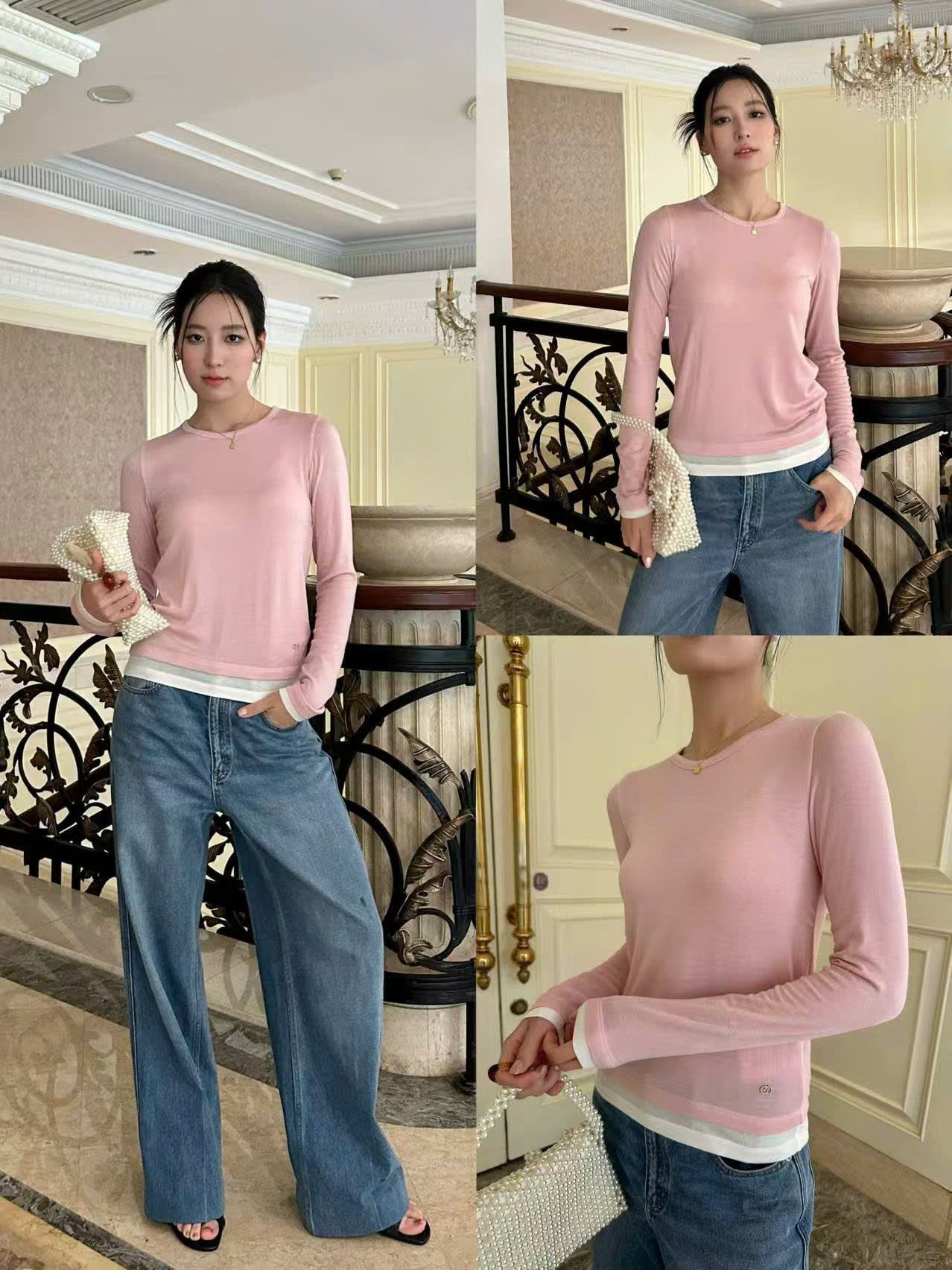 Áo dài tay nữ chui đầu + Polo Chester Charles