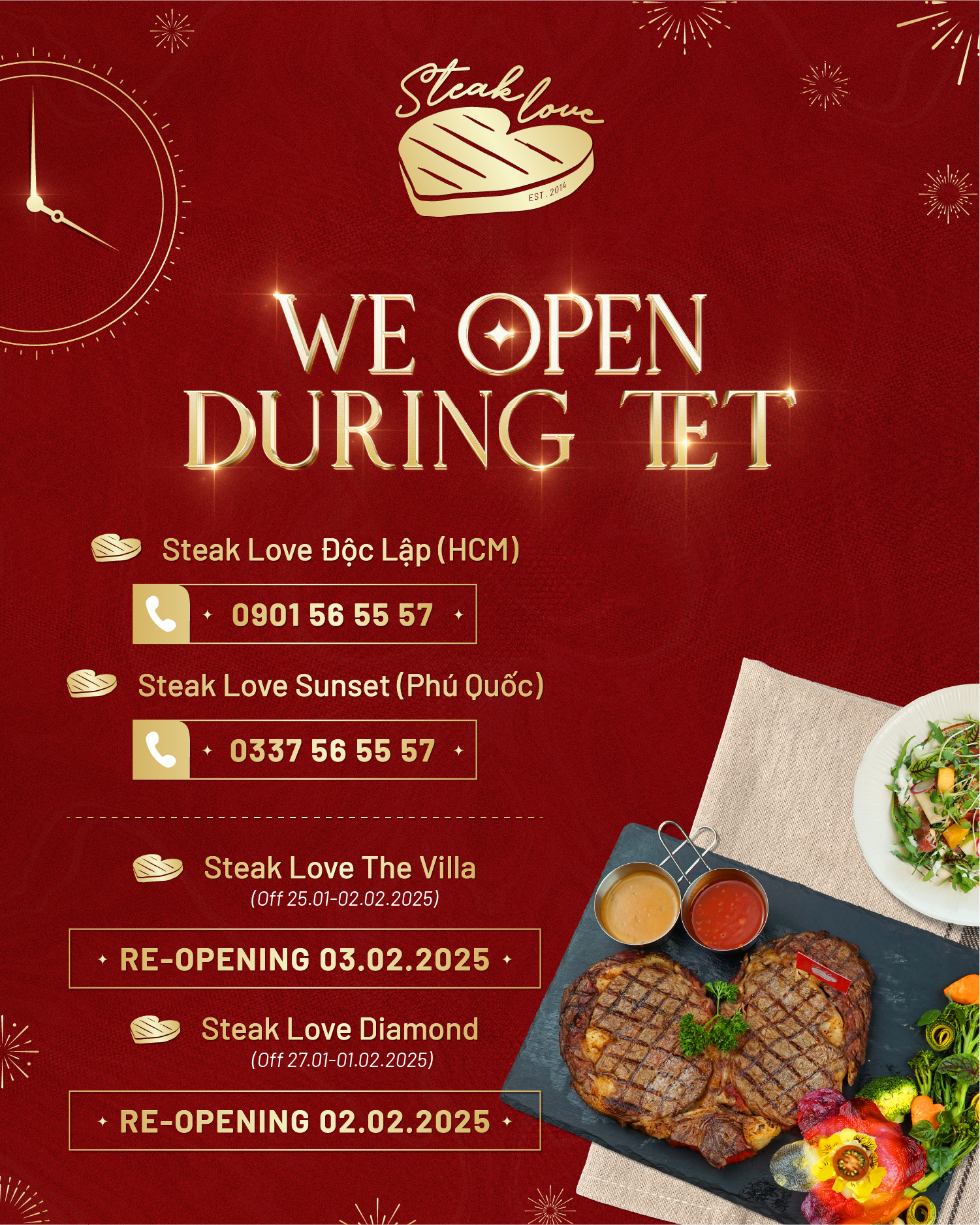 퐖퐄 퐎퐏퐄퐍 퐃퐔퐑퐈퐍퐆 퐓퐄퐓 ퟐퟎퟐퟓ – Steak Love