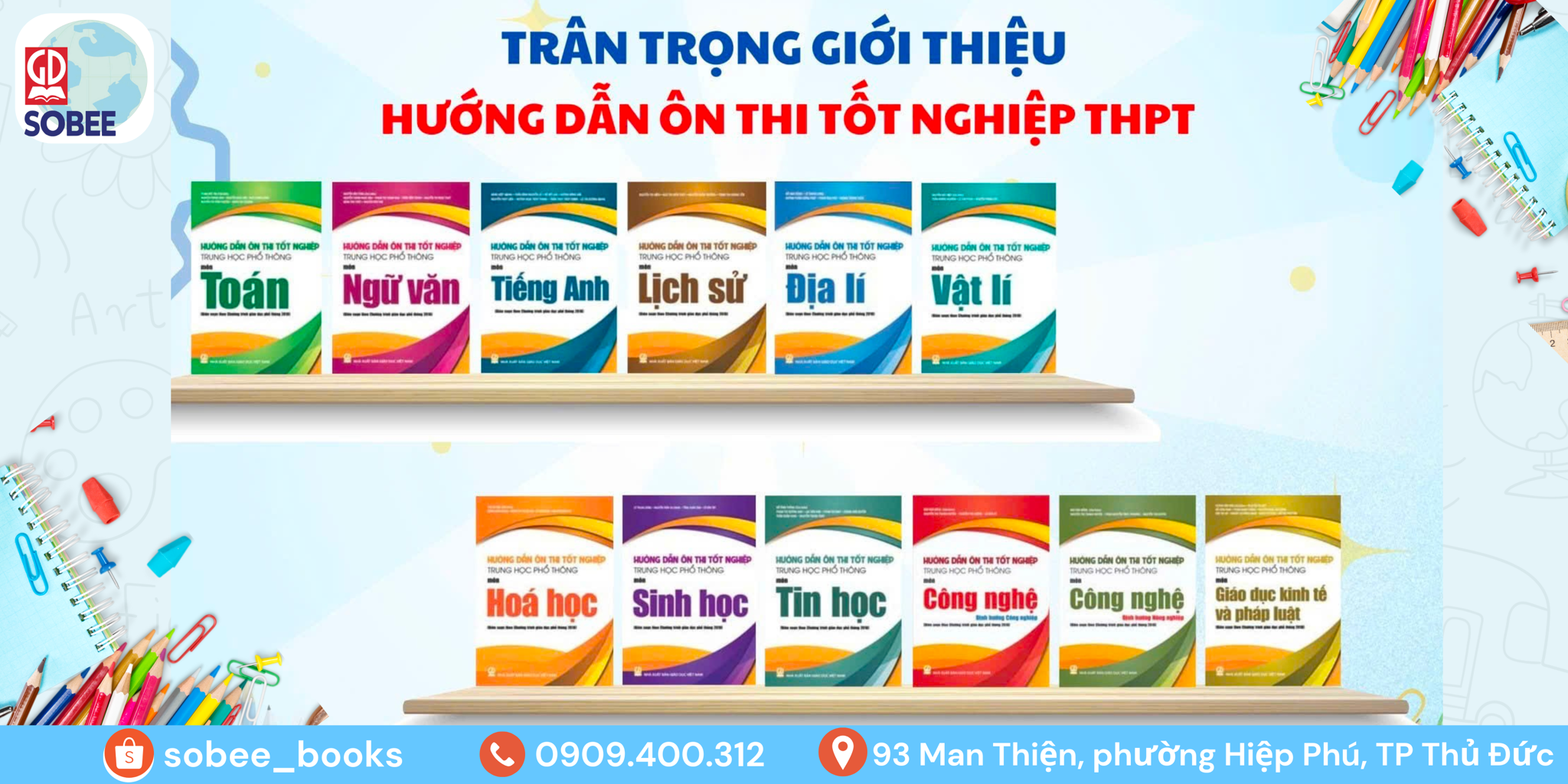 Giới thiệu bộ sách Hướng dẫn ôn thi tốt nghiệp trung học phổ thông (Bi – SOBEE BOOKS