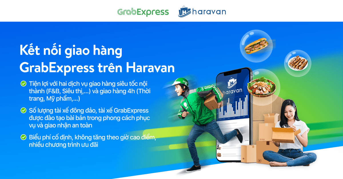 Dịch vụ giao hàng GrabExpress siêu tốc trên Haravan