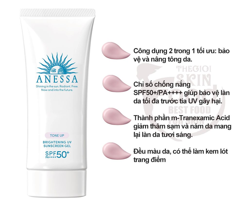 Kem Chống Nắng Anessa Brightening UV Sunscreen Gel SPF50+/ PA ++++ 90g – THẾ GIỚI SKINFOOD