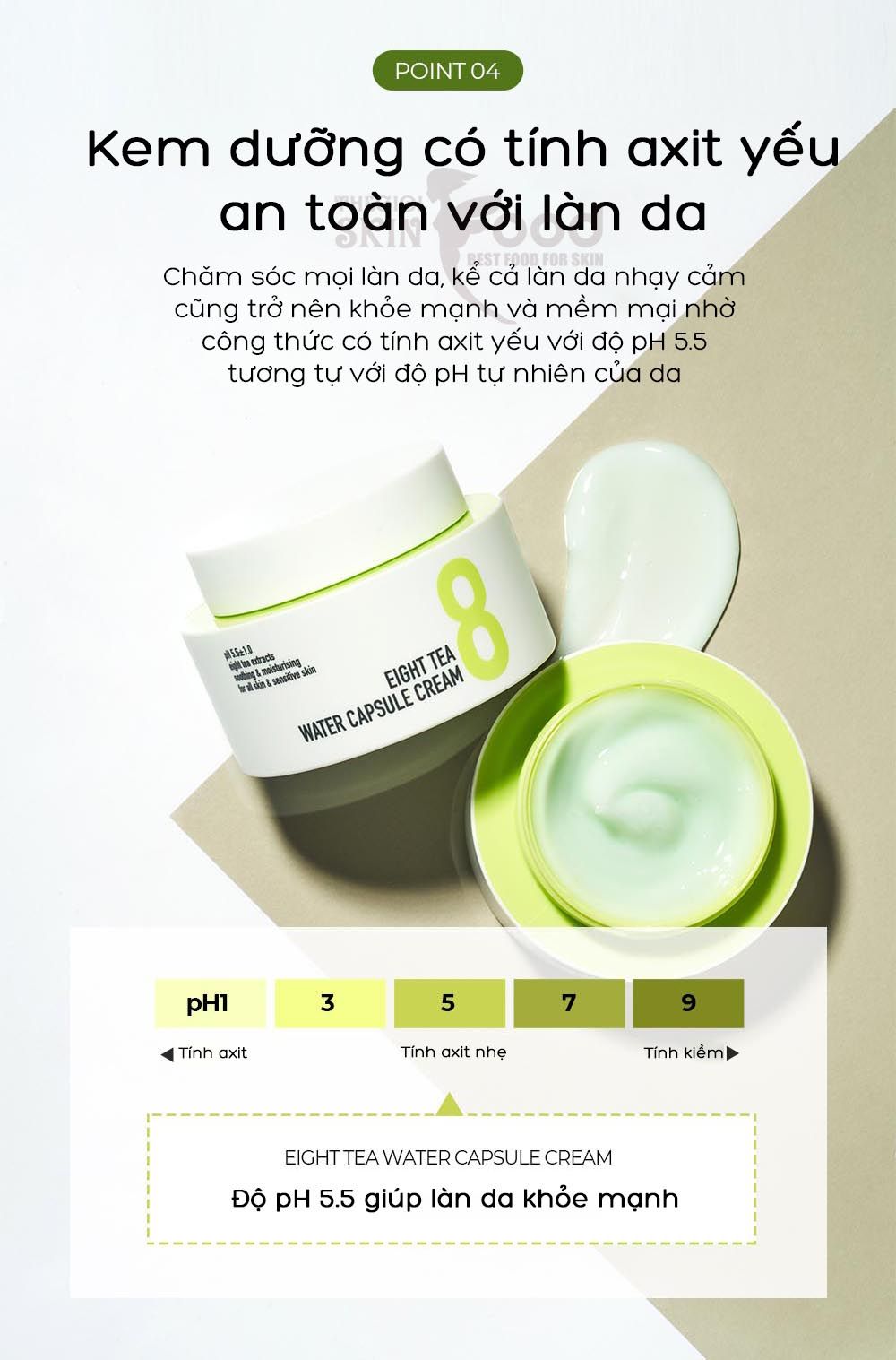 Kem Dưỡng Cấp Nước Giúp Da Ẩm Mịn B.O.M Eight Tea Water Capsule Cream ...