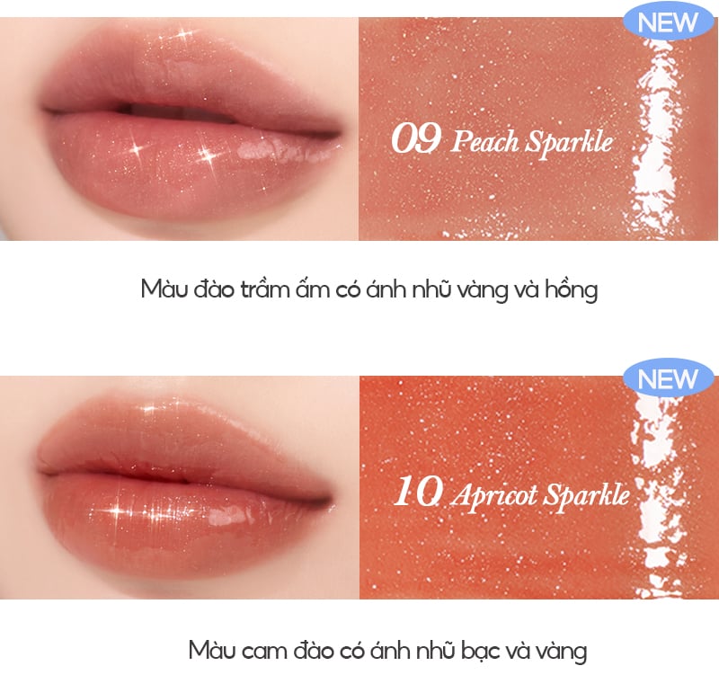 Son Bóng Giúp Môi Căng Mọng Mềm Mịn Romand Glasting Color Gloss 4g