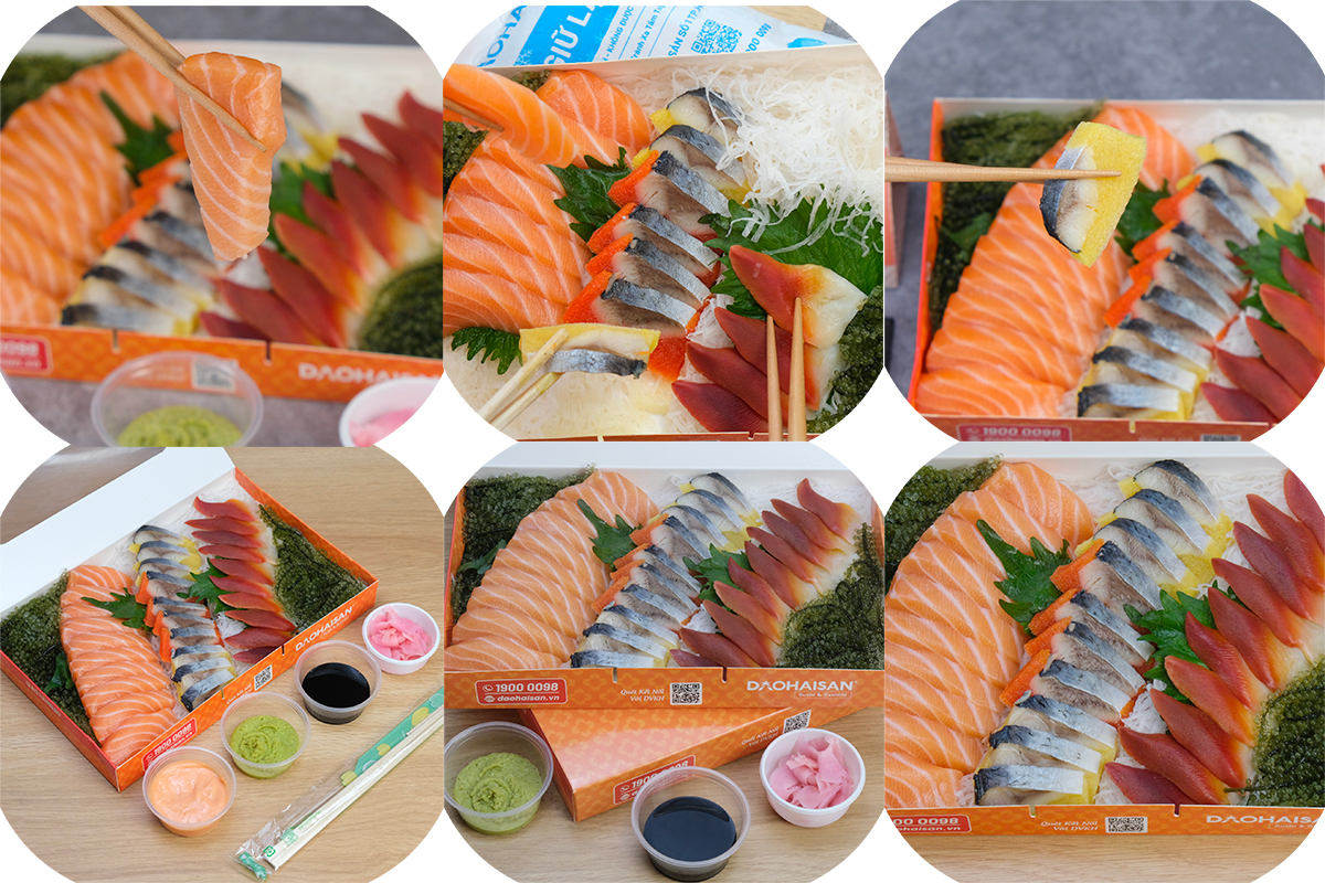 Combo Sashimi 3C: Cá hồi | Cá trích | Sò đỏ Canada Chuẩn vị Nhật ...