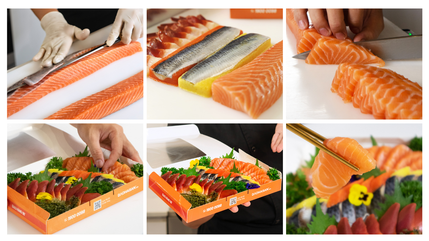Combo Sashimi 3C: Cá hồi | Cá trích | Sò đỏ Canada Chuẩn vị Nhật ...