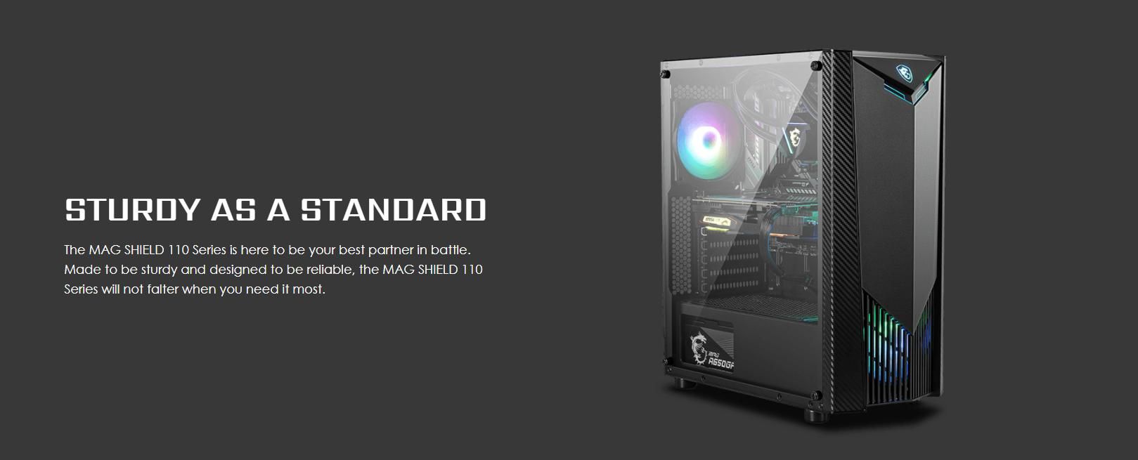Case MSI MAG SHIELD 110R (Mid Tower/Màu Đen/ Kèm 2 Fan ) - Thế Giới ...