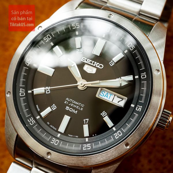 Đồng hồ cơ dây thép không gỉ Seiko 5 Made in Japan Seiko SNKN13J1 ...