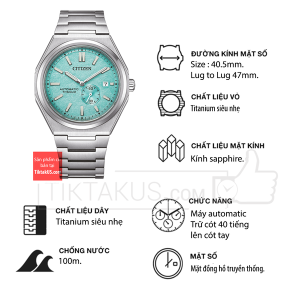 Đồng hồ nam Citizen Zenshin automatic Super Titanium Forza NJ0180-80M ...