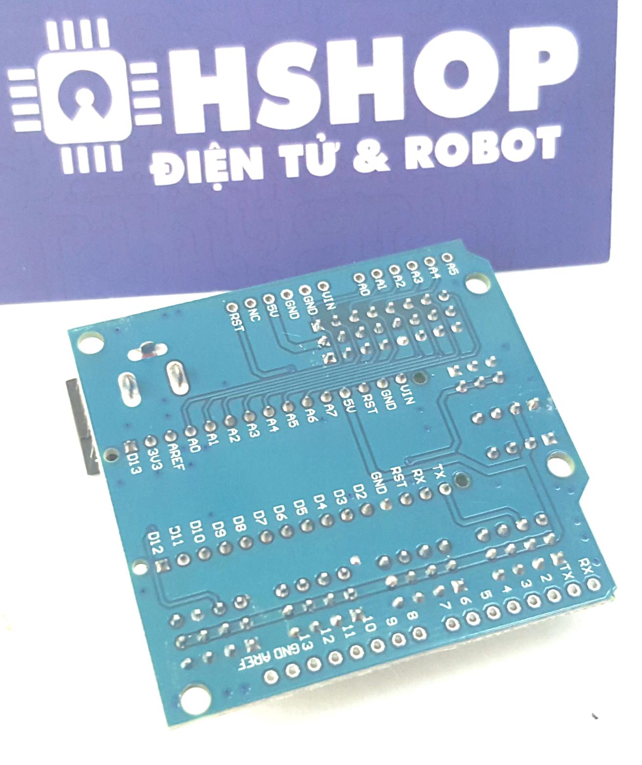 Đế ra chân Nano I/O Shield V2 (Arduino Nano Compatible) – Hshop.vn