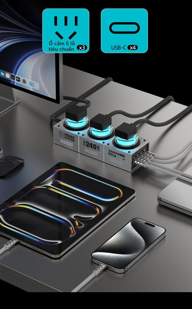 Ổ Điện Power Station MFish 240W – Sạc Nhanh, Thiết Kế Futuristic – Vài ...