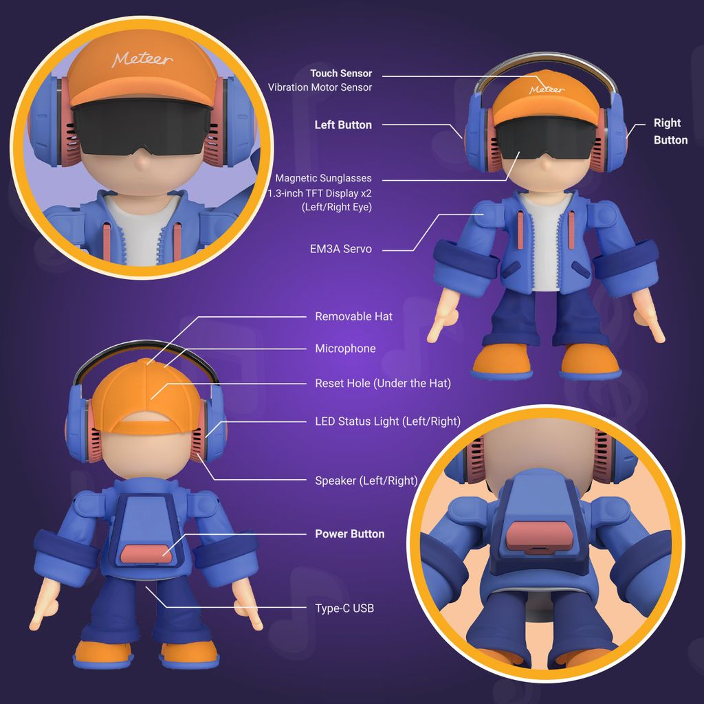 Robot Meteer AI Trò Chuyện Thông Minh - Nhảy Theo Nhạc, Bluetooth – Vài ...