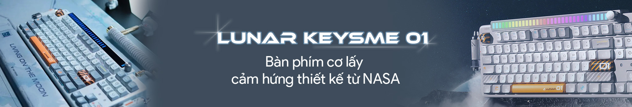 KEYSME Lunar 01 - Bàn phím cơ tích hợp đèn RGB cảm biến âm thanh – Vài ...