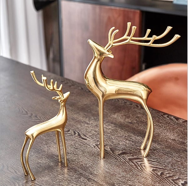 Cặp nai đồng trang trí phòng khách cao cấp sang trọng– Nhà Xinh Mỗi ...