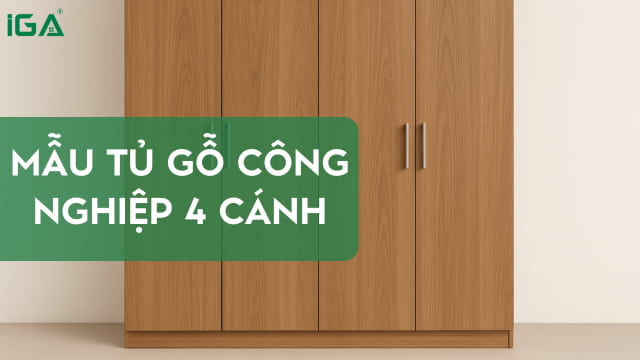 4+ mẫu tủ gỗ công nghiệp 4 cánh sang trọng đáng mua