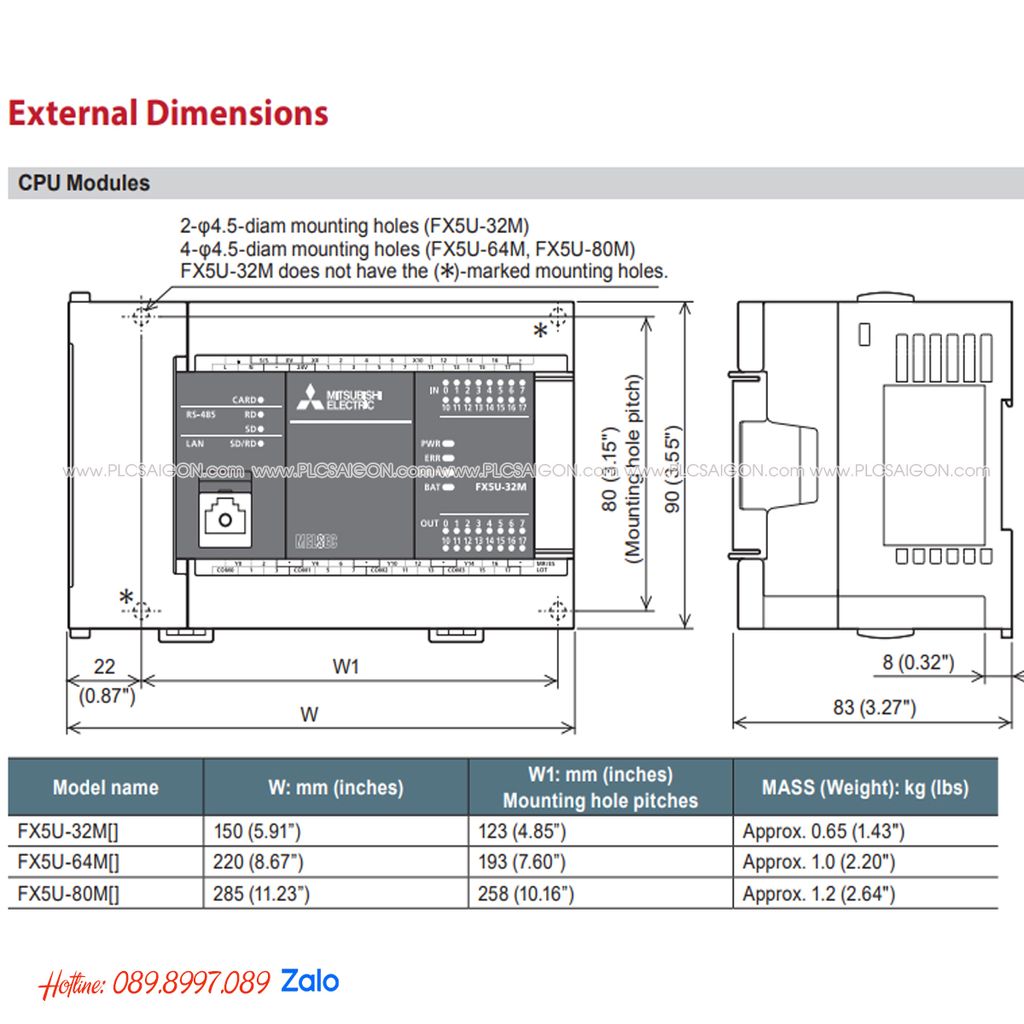 FX5U-32MT/ ES | Bộ lập trình PLC Mitsubishi FX5U| PLC Mitsubishi FX5U ...