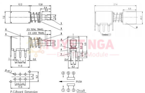 PS-22F02 Công Tắc Giữ 6 Chân – ĐIỆN TỬ TUYẾT NGA