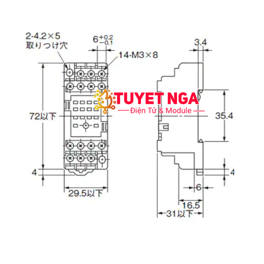 PYF14A Đế Relay 14 Chân – ĐIỆN TỬ TUYẾT NGA