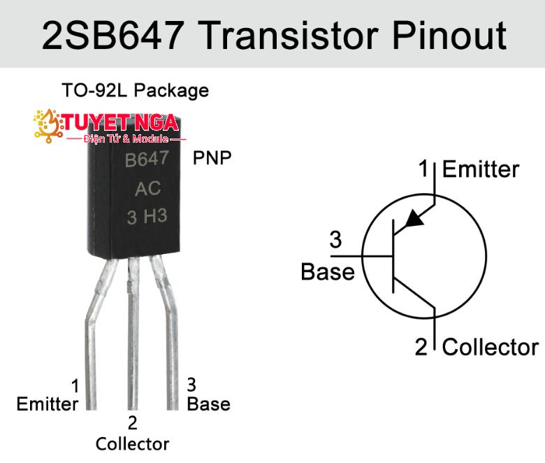 Transistor B647 2SB647 1A 80V PNP TO-92L – ĐIỆN TỬ TUYẾT NGA