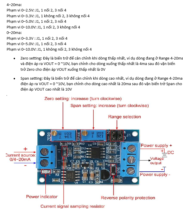 HW685 Chuyển Dòng Điện Áp 0/4 - 20mA Sang 0-3.3V 5V 10V – ĐIỆN TỬ TUYẾT NGA
