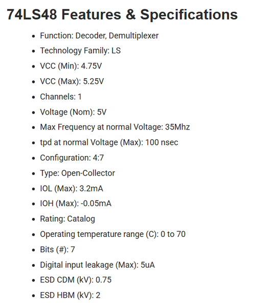 IC 7448 BCD-to-7 Segment Decoder Driver 74LS48 – ĐIỆN TỬ TUYẾT NGA