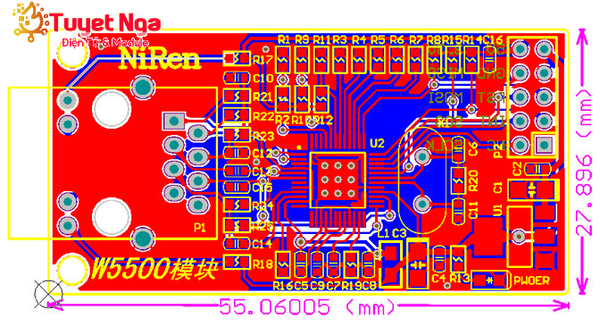 Mạch Chuyển Giao Tiếp Ethernet SPI Wiznet W5500 – ĐIỆN TỬ TUYẾT NGA