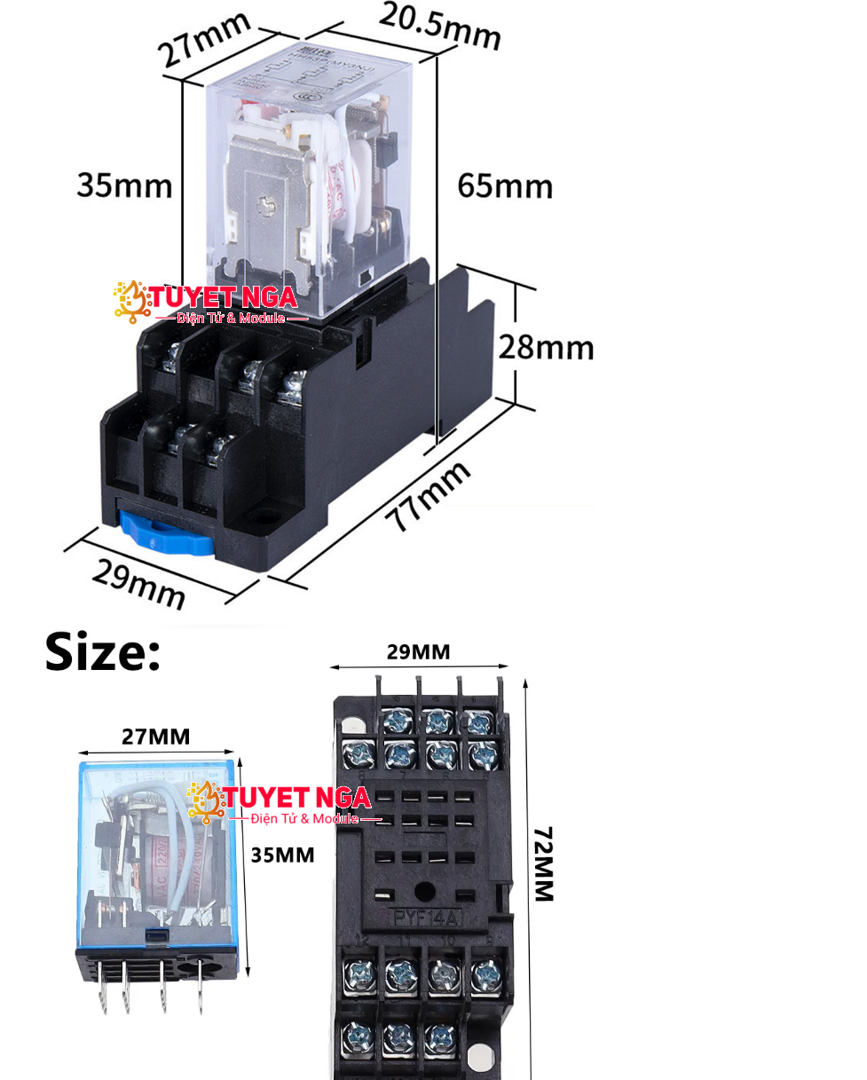 MY4N Relay Trung Gian Omron 220V 5A 14 Chân – ĐIỆN TỬ TUYẾT NGA