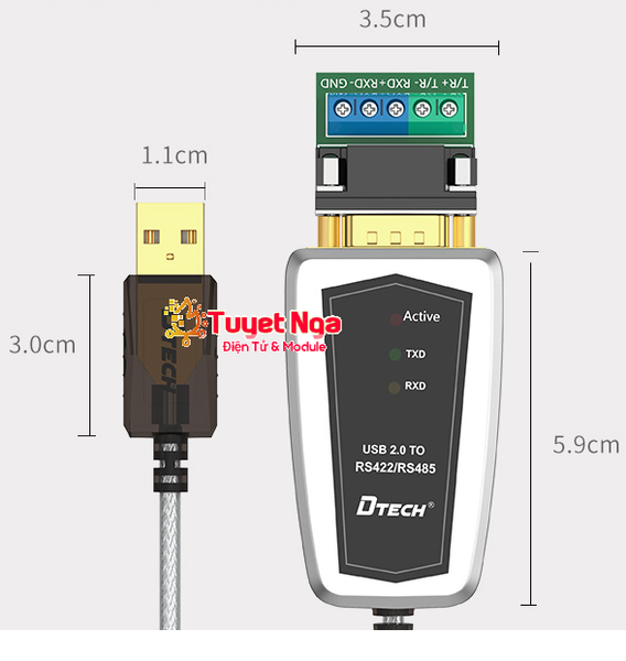 Cáp Chuyển Đổi USB Sang RS485 RS422 DTECH DT-5019 – ĐIỆN TỬ TUYẾT NGA
