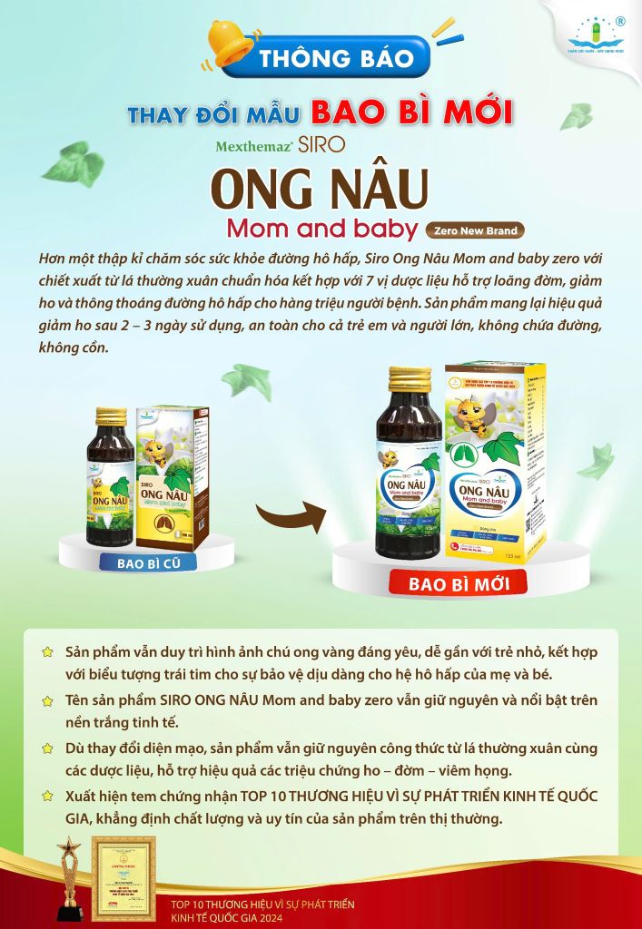 Siro Ong Nâu Mom and Baby Zero “lột xác” với bao bì mới – Chất lượng v ...