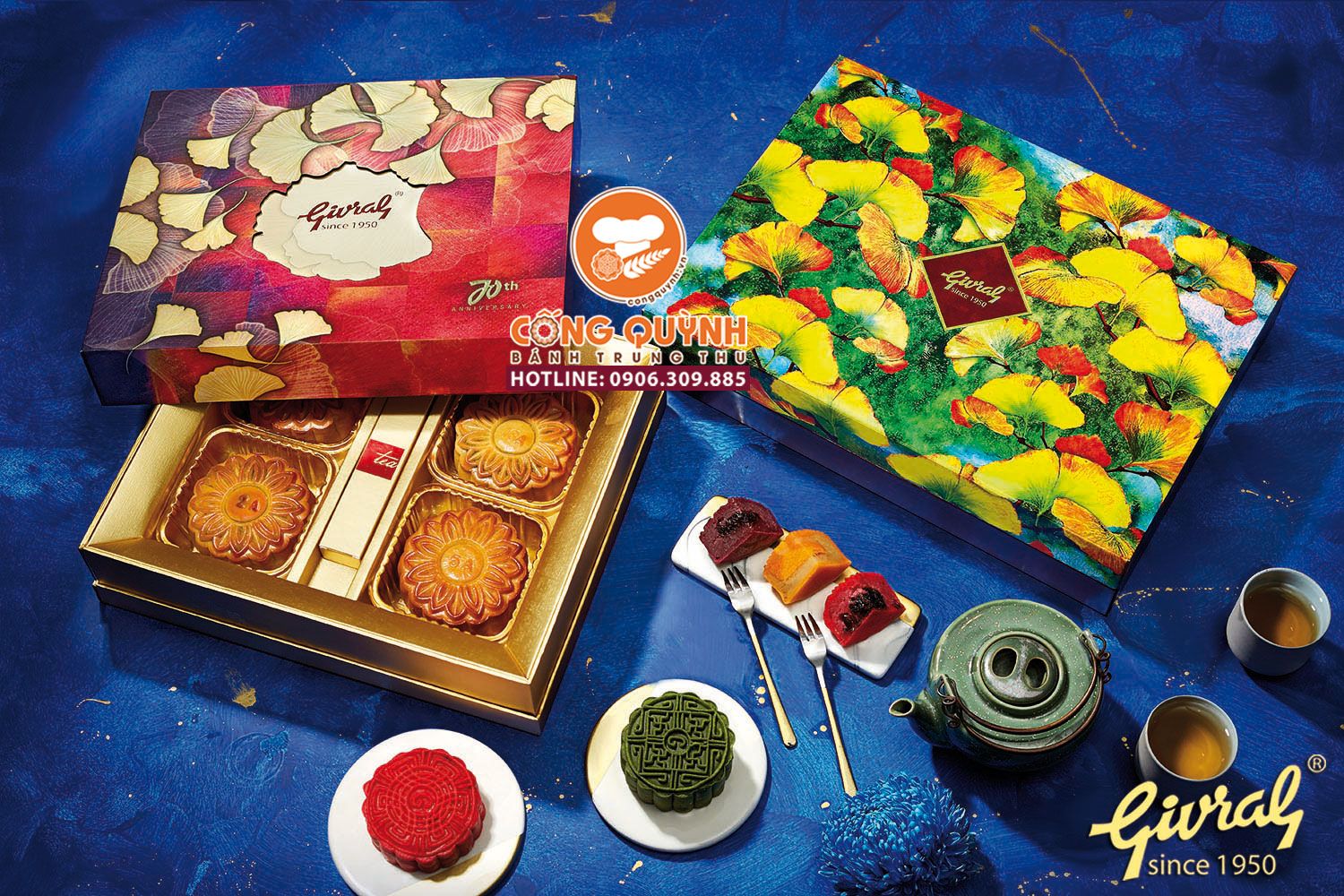 Bánh Trung Thu Givral 2020 Combo Sum Vầy Hộp 4 Bánh | 5giay