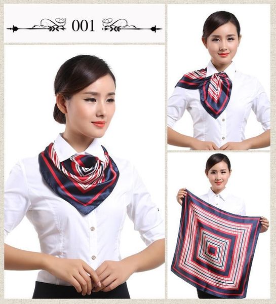 Square Satin Silk Scarf: Collar Scarves For Office Workers – Khăn Phụ Kiện