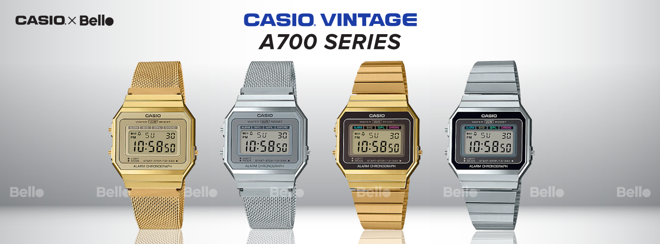 Đồng hồ Casio phong cách Vintage A700 siêu mỏng mới nhất – Bello