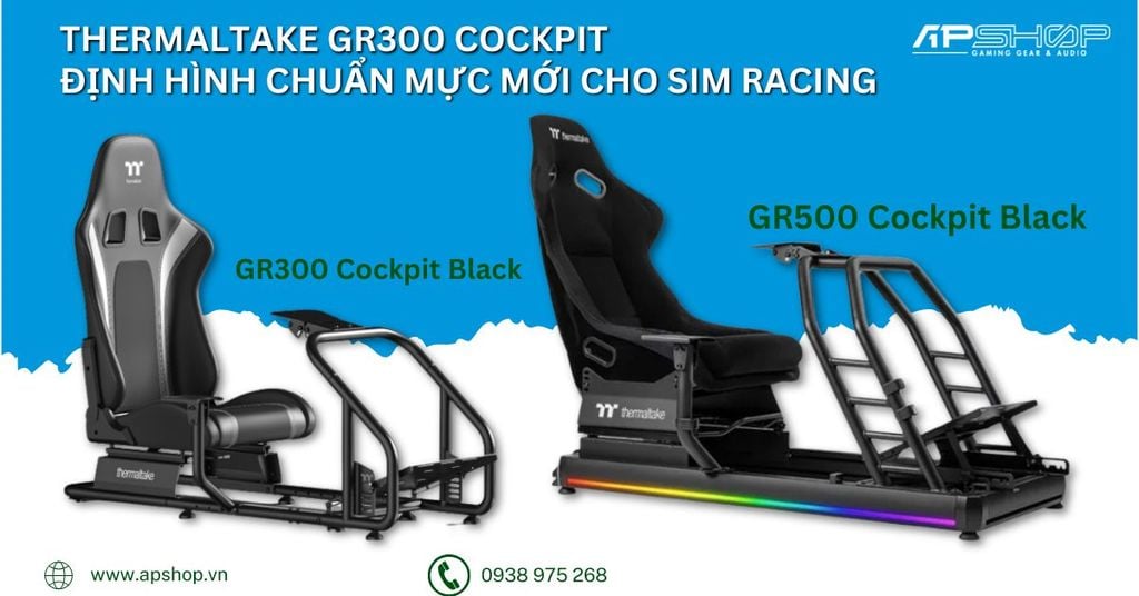 GR300 Cockpit Black – Định Hình Chuẩn Mực Mới Cho Sim Racing! – APSHOP.VN