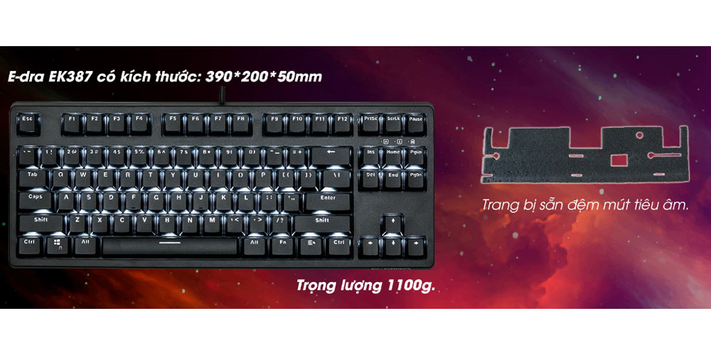 Bàn Phím E-Dra EK387 Pro Switch Gateron | Chính hãng – APSHOP.VN