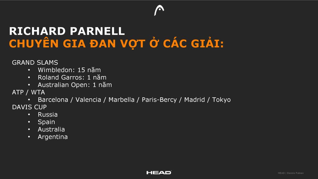 RICHARD PARNELL - CHUYÊN GIA ĐAN VỢT HÀNG ĐẦU THẾ GIỚI CỦA HEAD. – Forheads